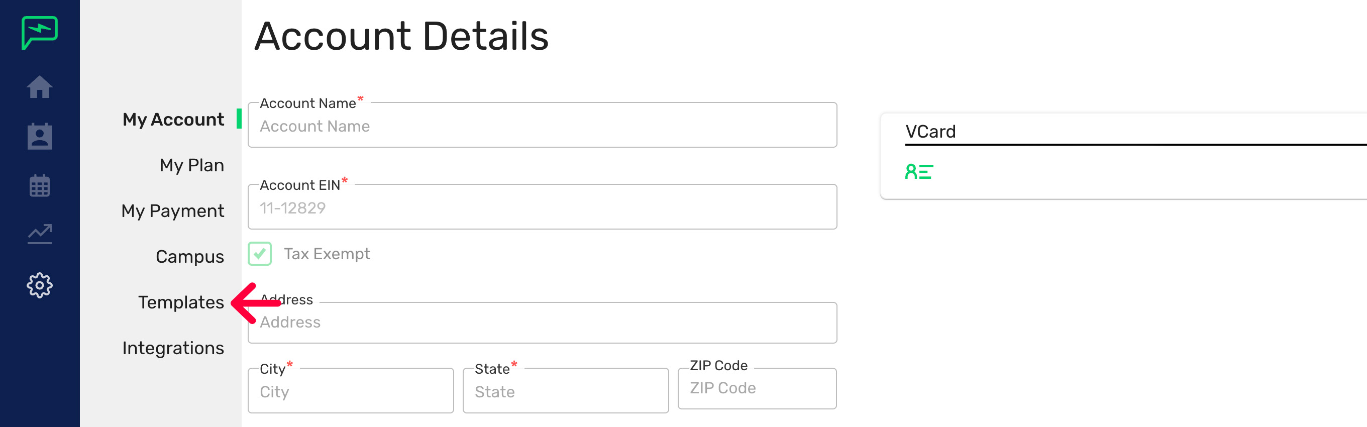 Account Wide Templates
