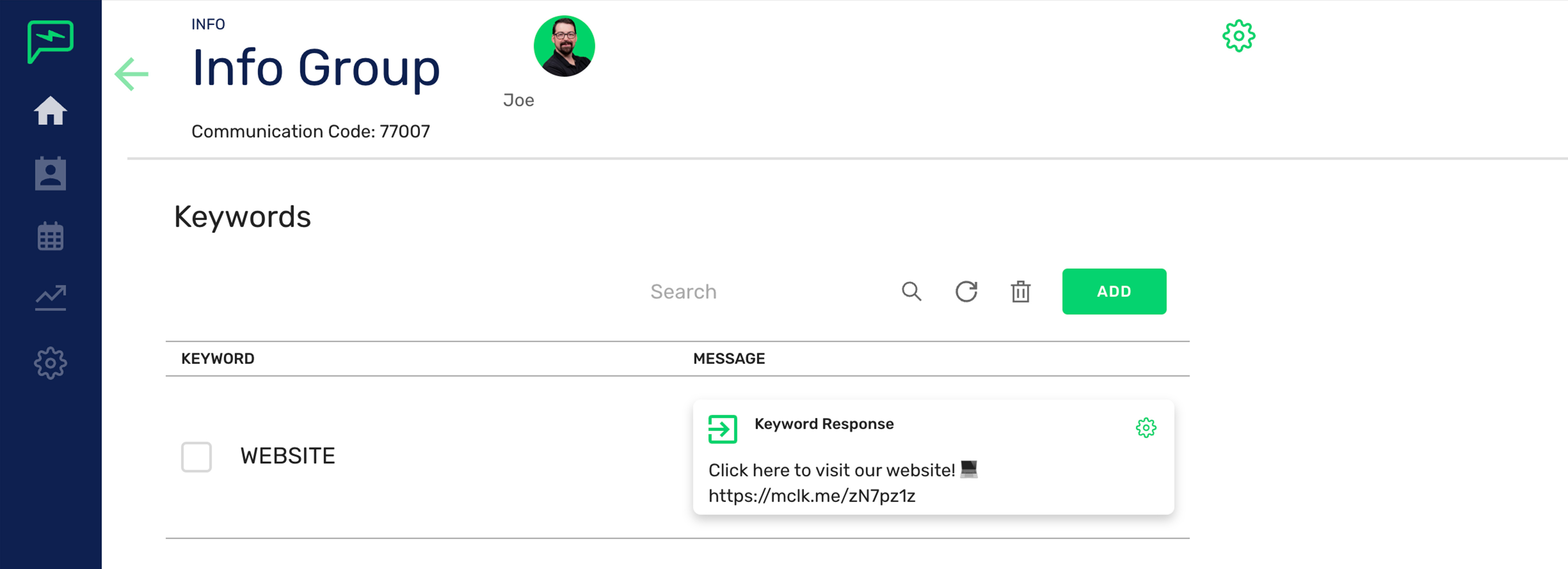 Creating an Info Keyword