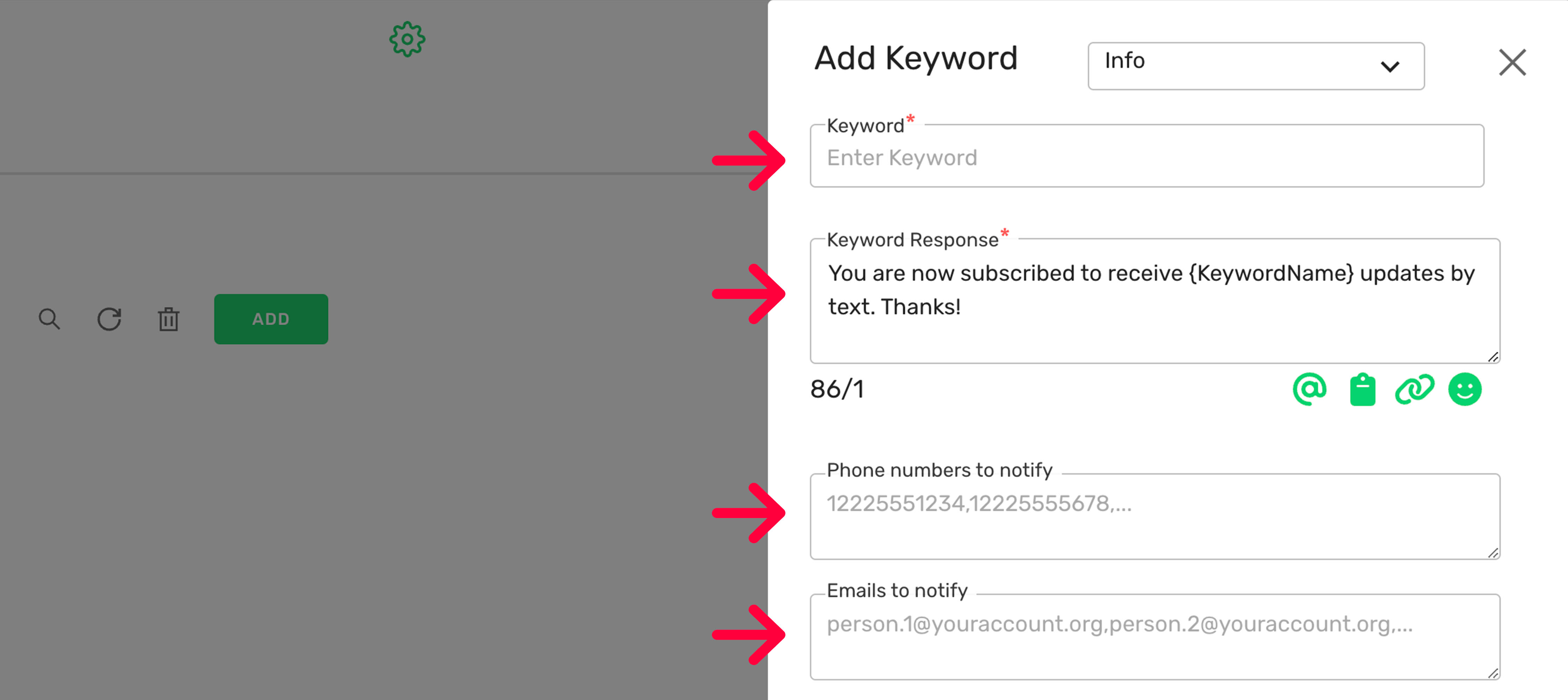 Creating an Info Keyword